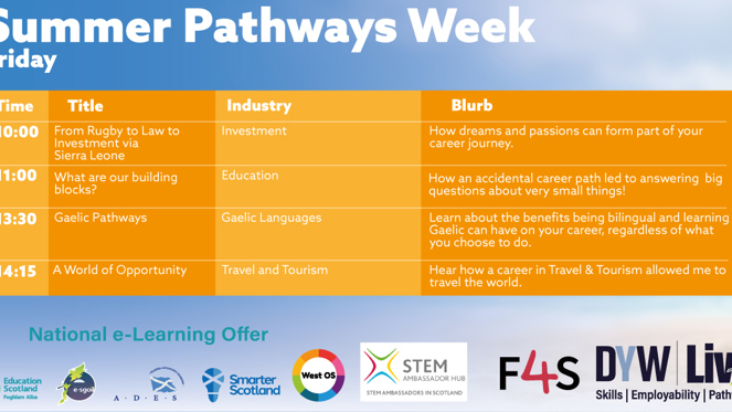 Summer Pathways Week 2022 | e-Sgoil