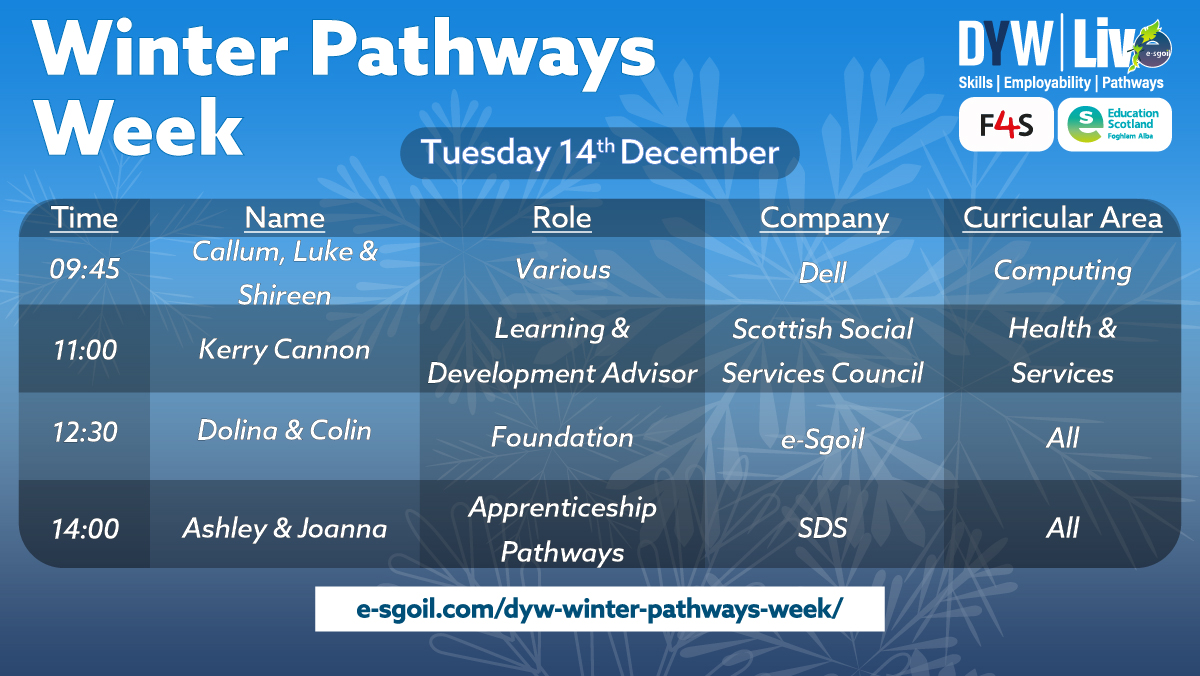 Winter Pathways Week 2021 | e-Sgoil